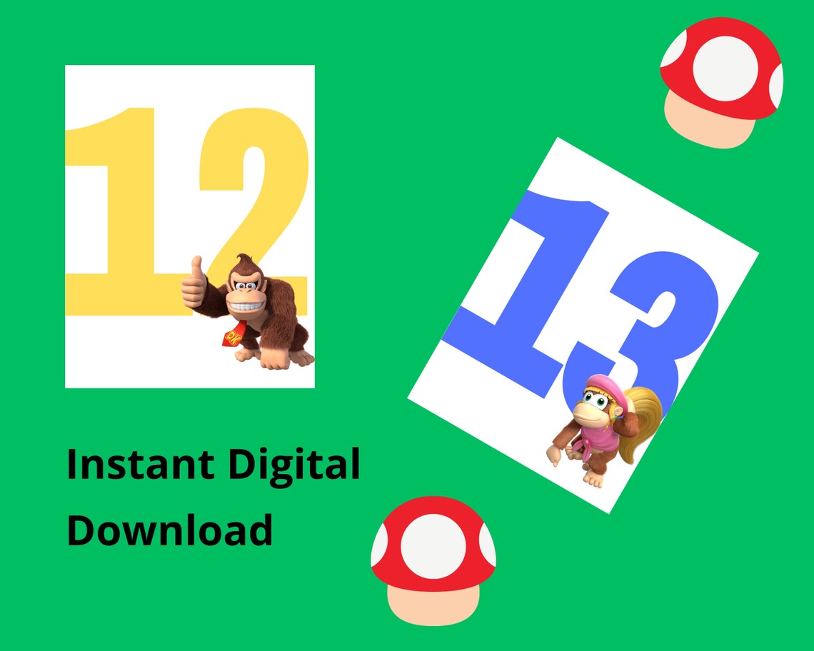 1-20 Super Mario Bros Bulletin Board Numbers Poster Cards Alphabet Line ...