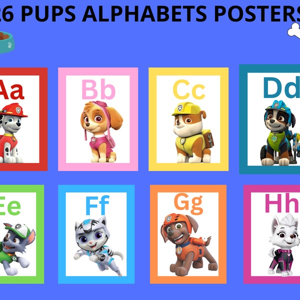 Puppy Alphabet Poster - Etsy