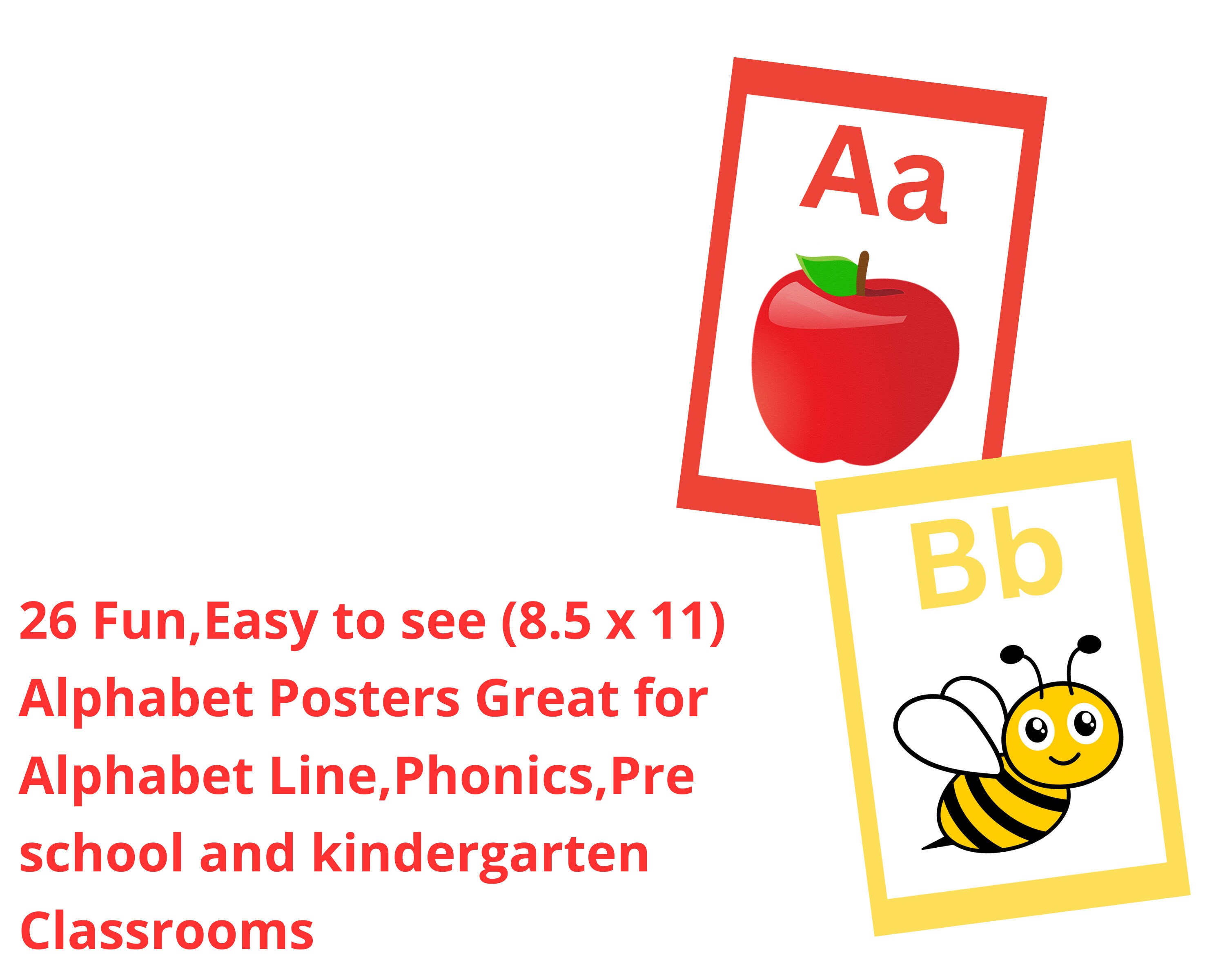 26 Educational Bulletin Board Alphabet Poster Cards Alphabet Line for ...