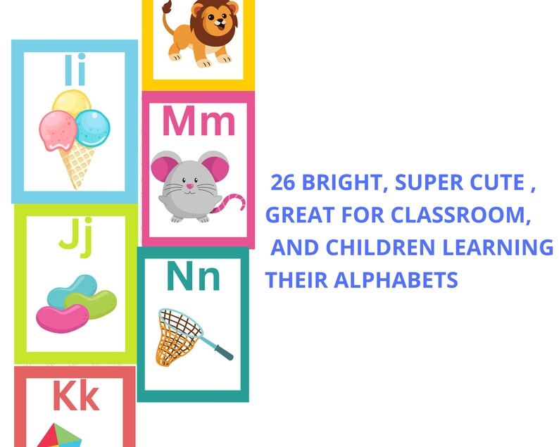 26 Educational Bulletin Board Alphabet Poster Cards Alphabet Line for ...