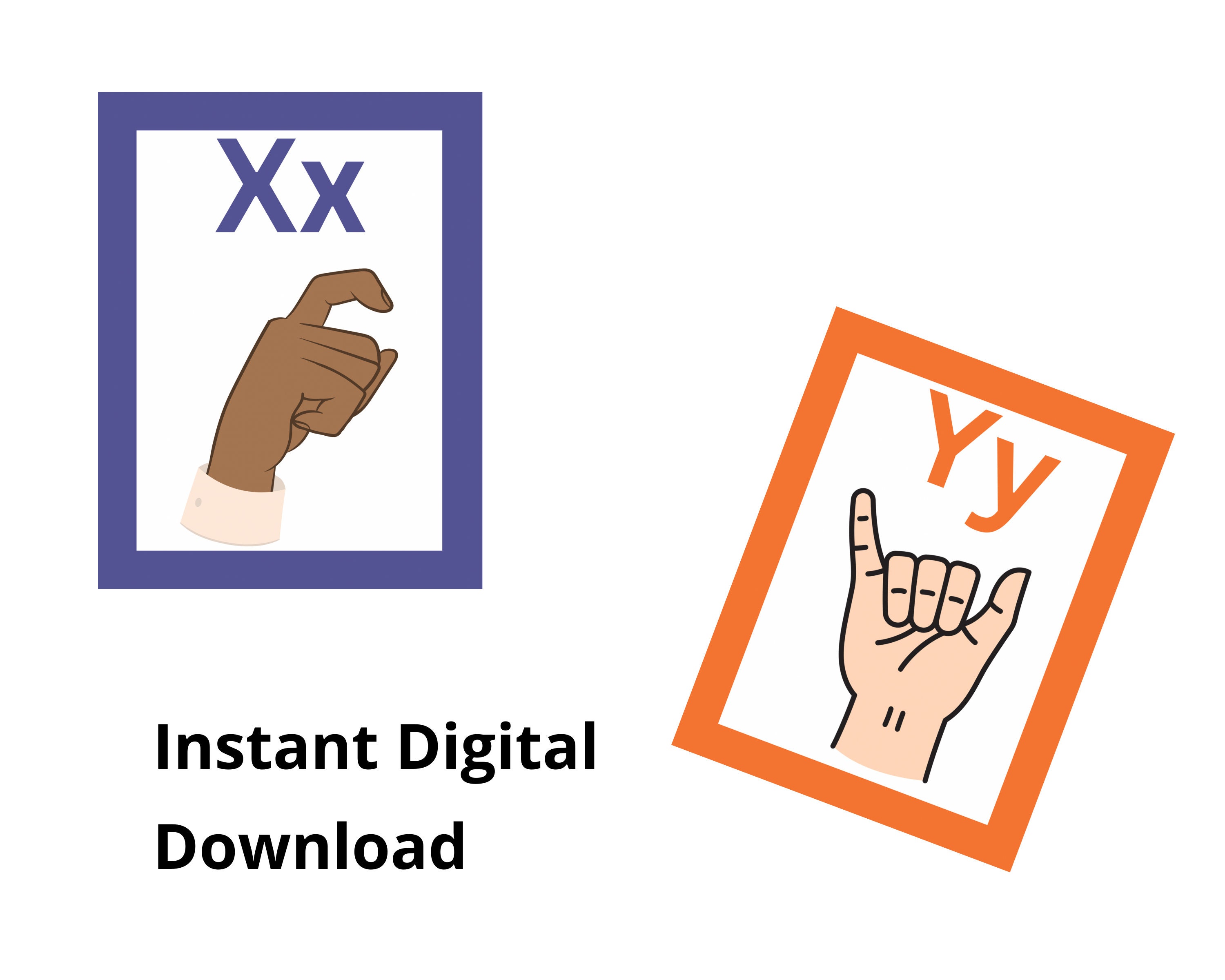 26 ASL Educational Bulletin Board Alphabet Poster Cards Alphabet Line ...