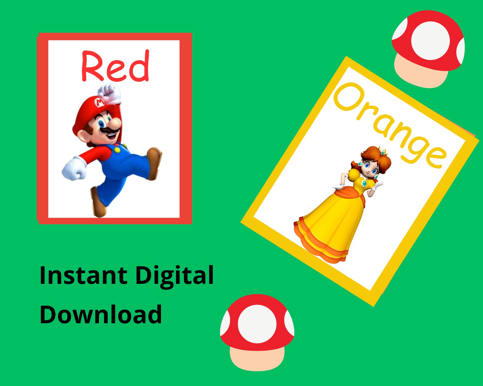 11 Super Mario Bulletin Board Color Poster Cards Alphabet Line for ...