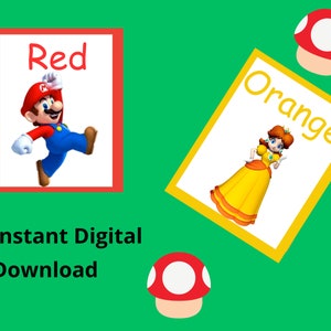 11 Super Mario Bulletin Board Color Poster Cards Alphabet Line for ...