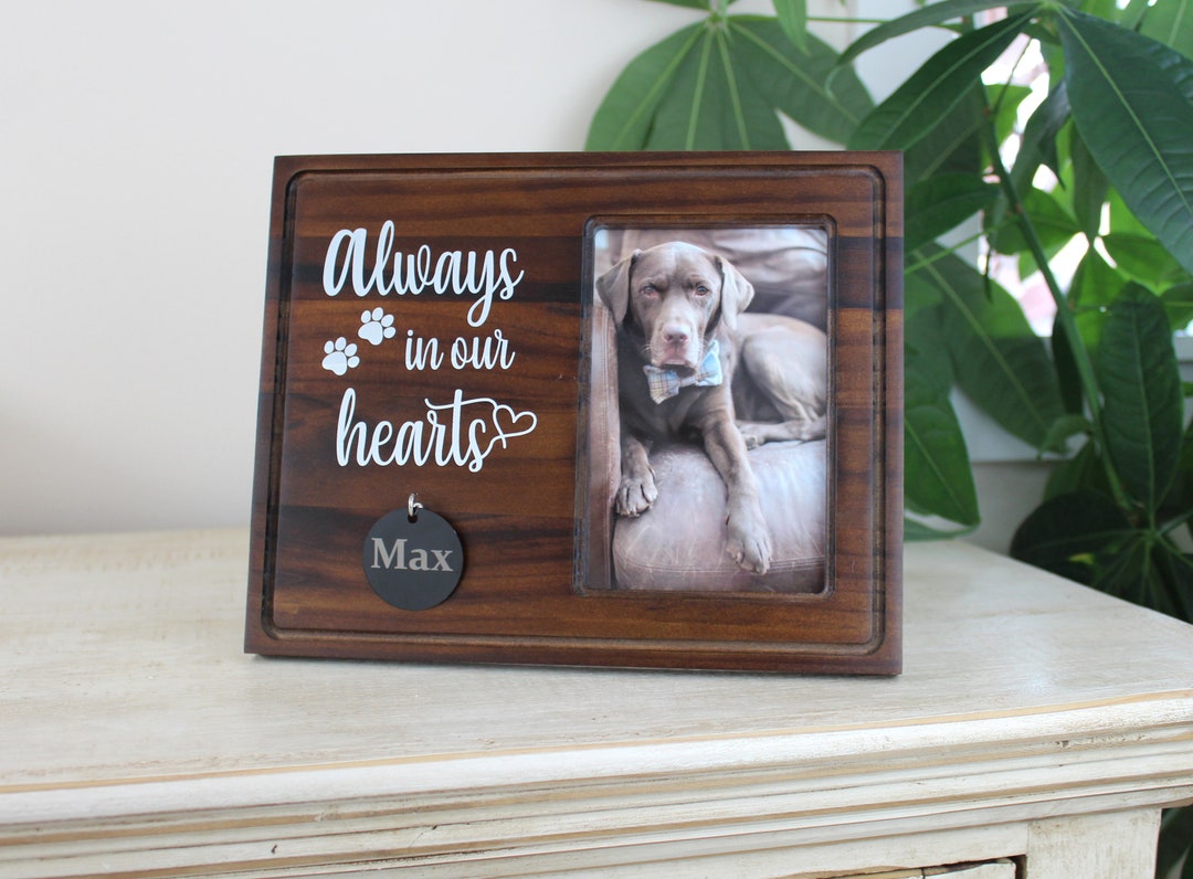 Pet Memorial Picture Frame | 4 X 6 Dog Photo Keepsake | Personalized ...