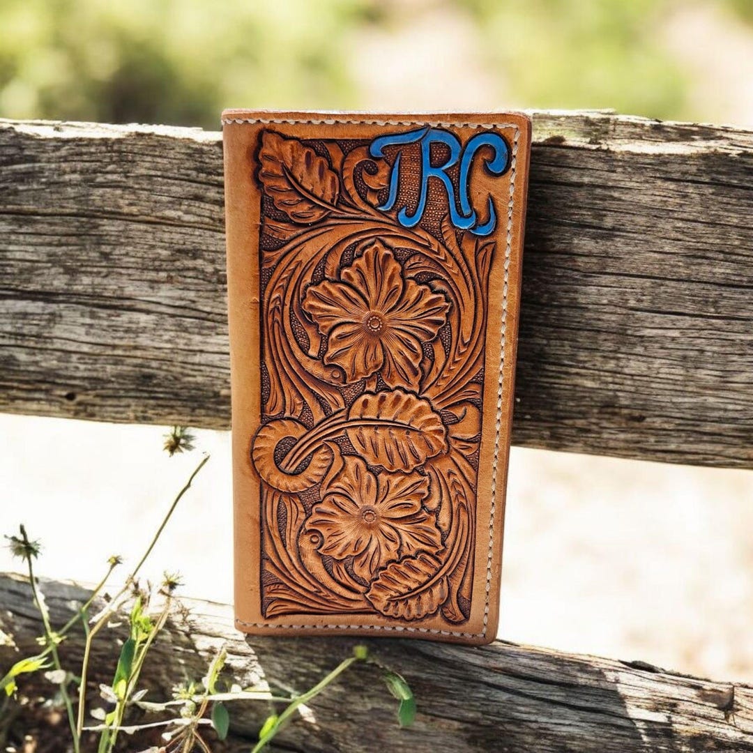 Custom Tooled Leather Roper Wallet - Etsy