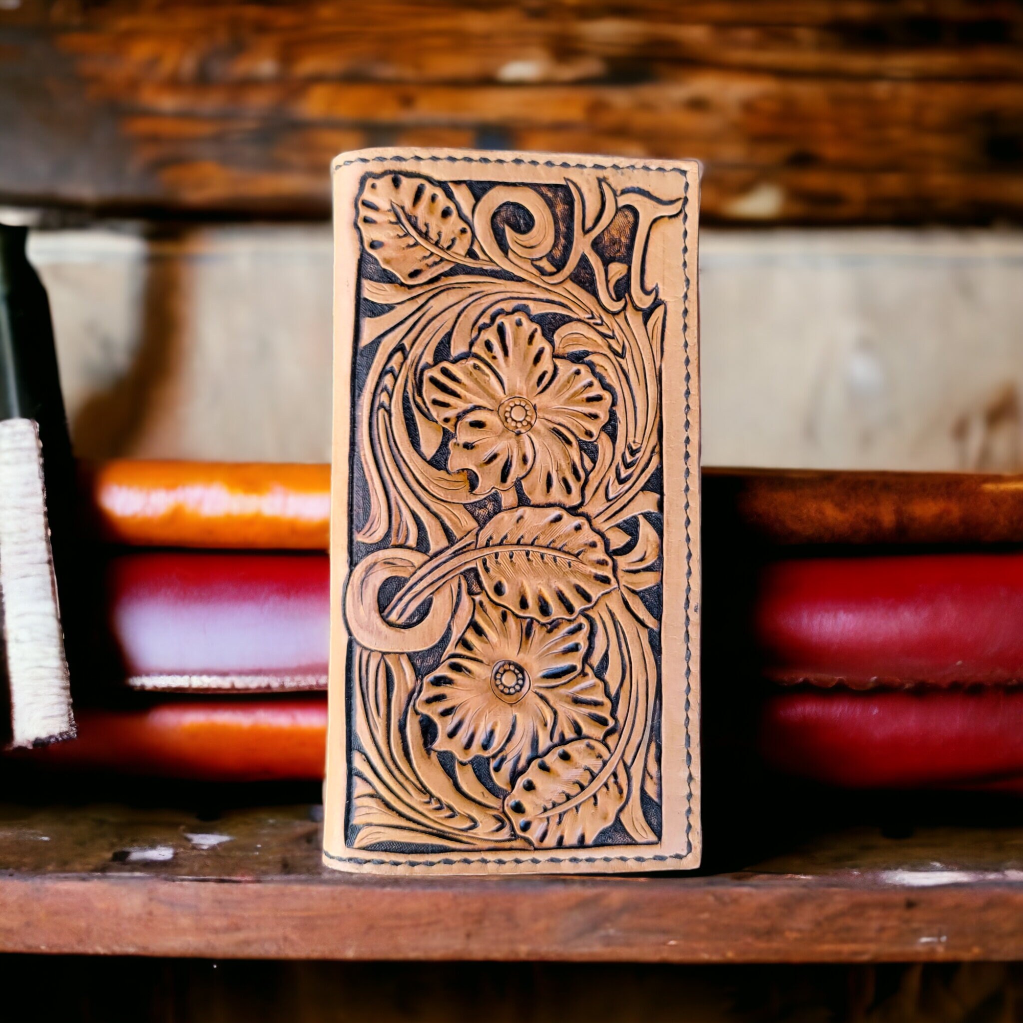 Custom Tooled Leather Roper Wallet - Etsy