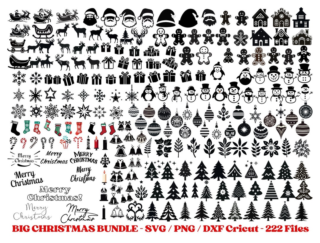 CHRISTMAS SVG Bundle, CHRISTMAS Clipart, Christmas Svg Files For Cricut ...