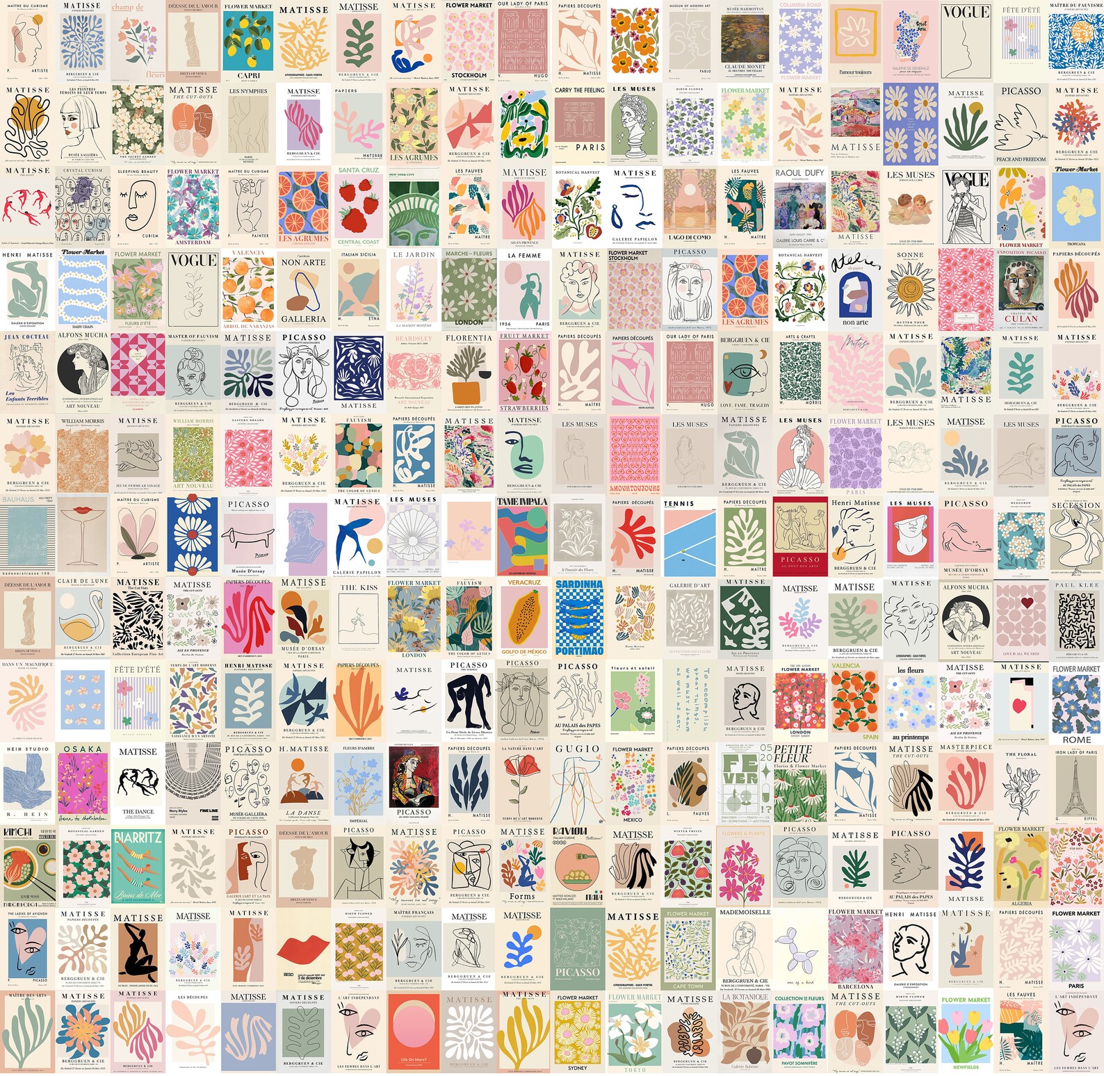 260 PCS Art Exibition Collage Kit Pastel Eclectic Modern Gallery Art ...