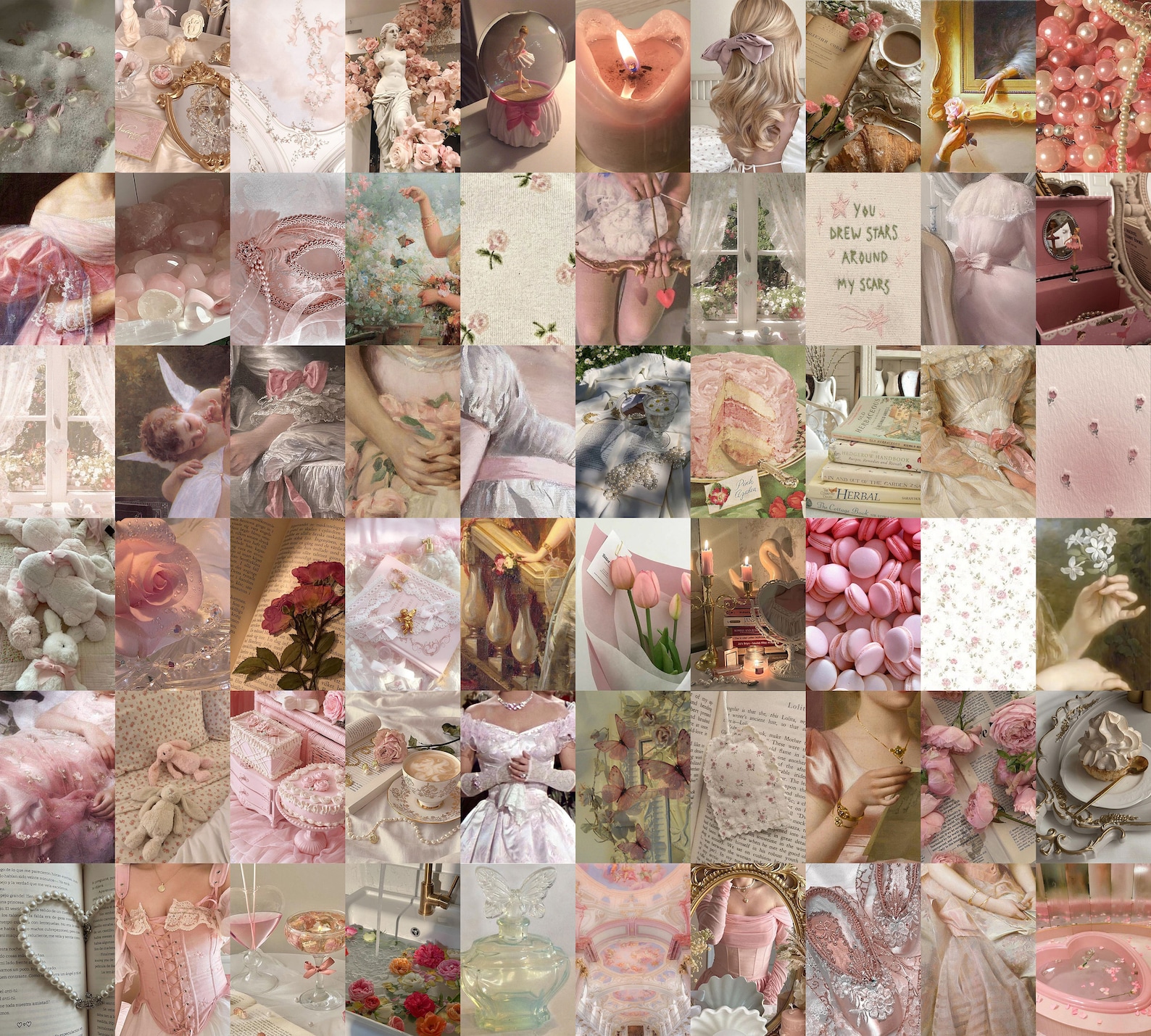220 PCS | Vintage Angelcore Aesthetic Collage Kit | Princess Crown ...