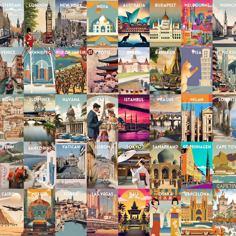 Retro Postcard - Etsy