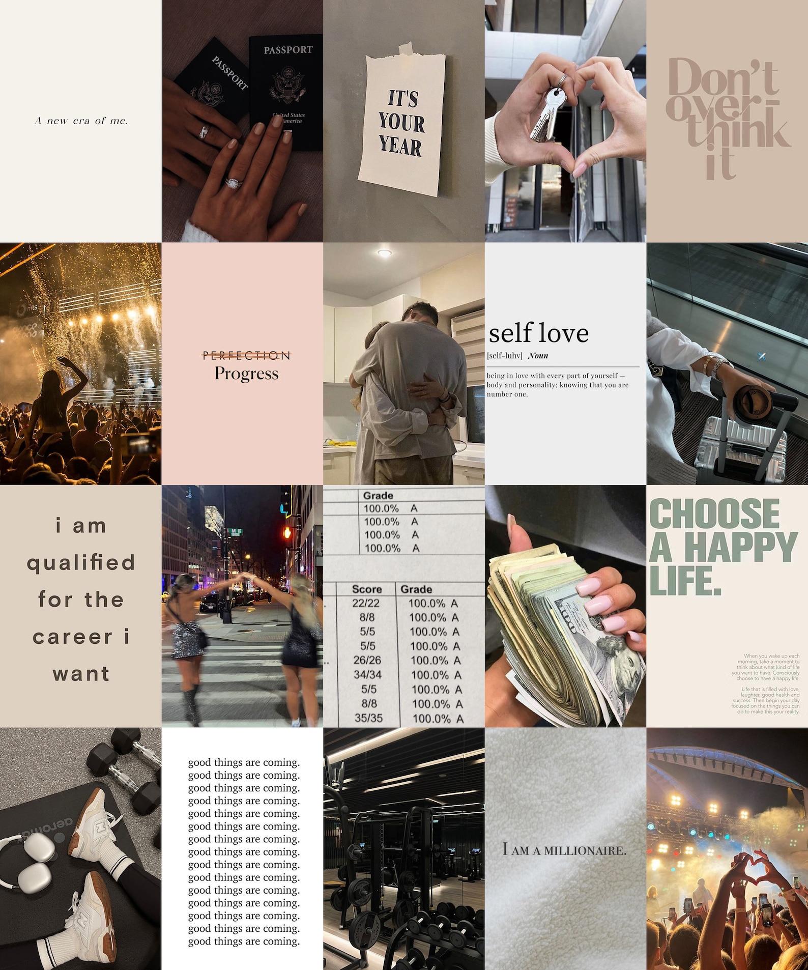 70 PCS | 2026 Vision Board Wish List Aesthetic Ideas Collage Kit ...