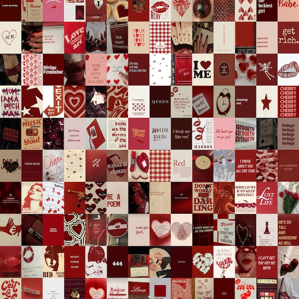 Red Wall Collage Kit - Etsy