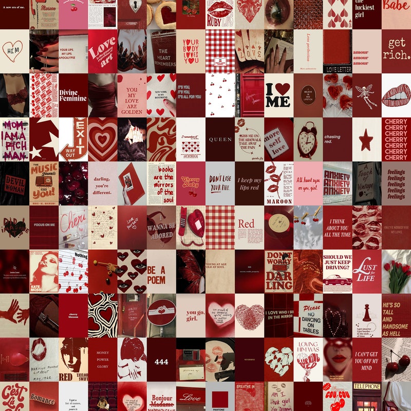 Red Wall Collage Kit - Etsy