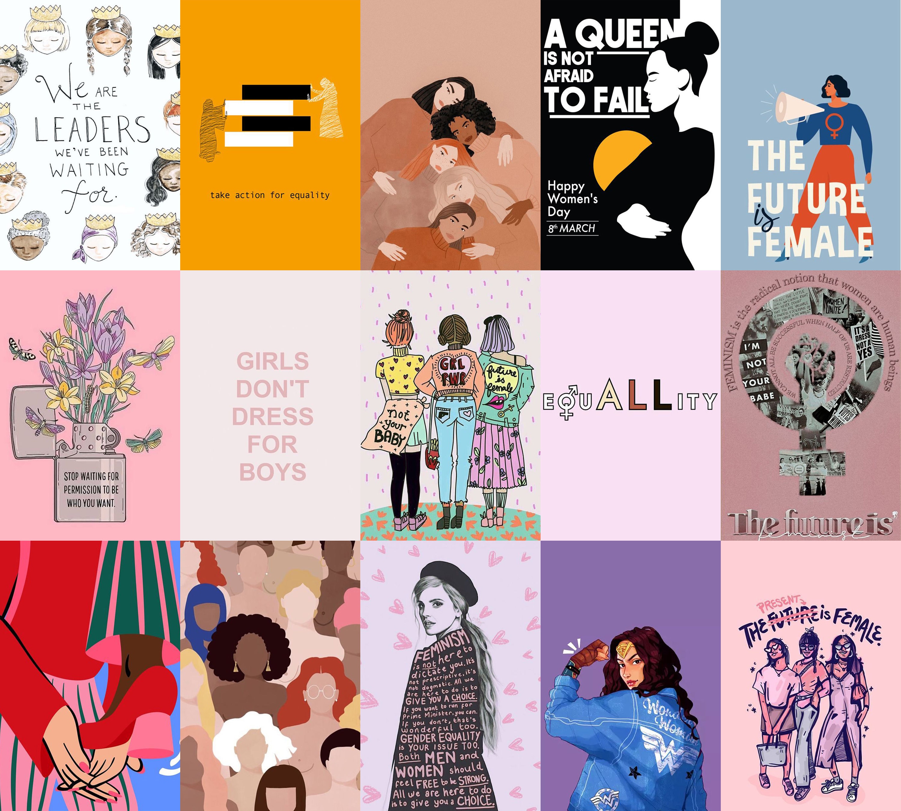 Feminist Poster Collage Kit: International Women's Day Art (digital ...