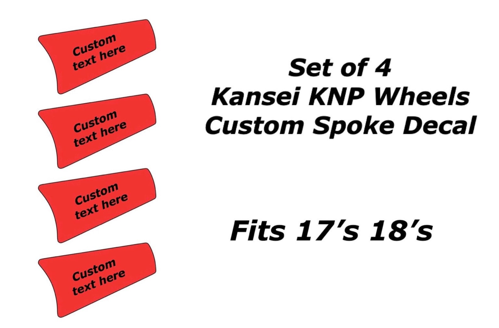 Customized Kansei KNP Wheel Spoke Decal - Etsy