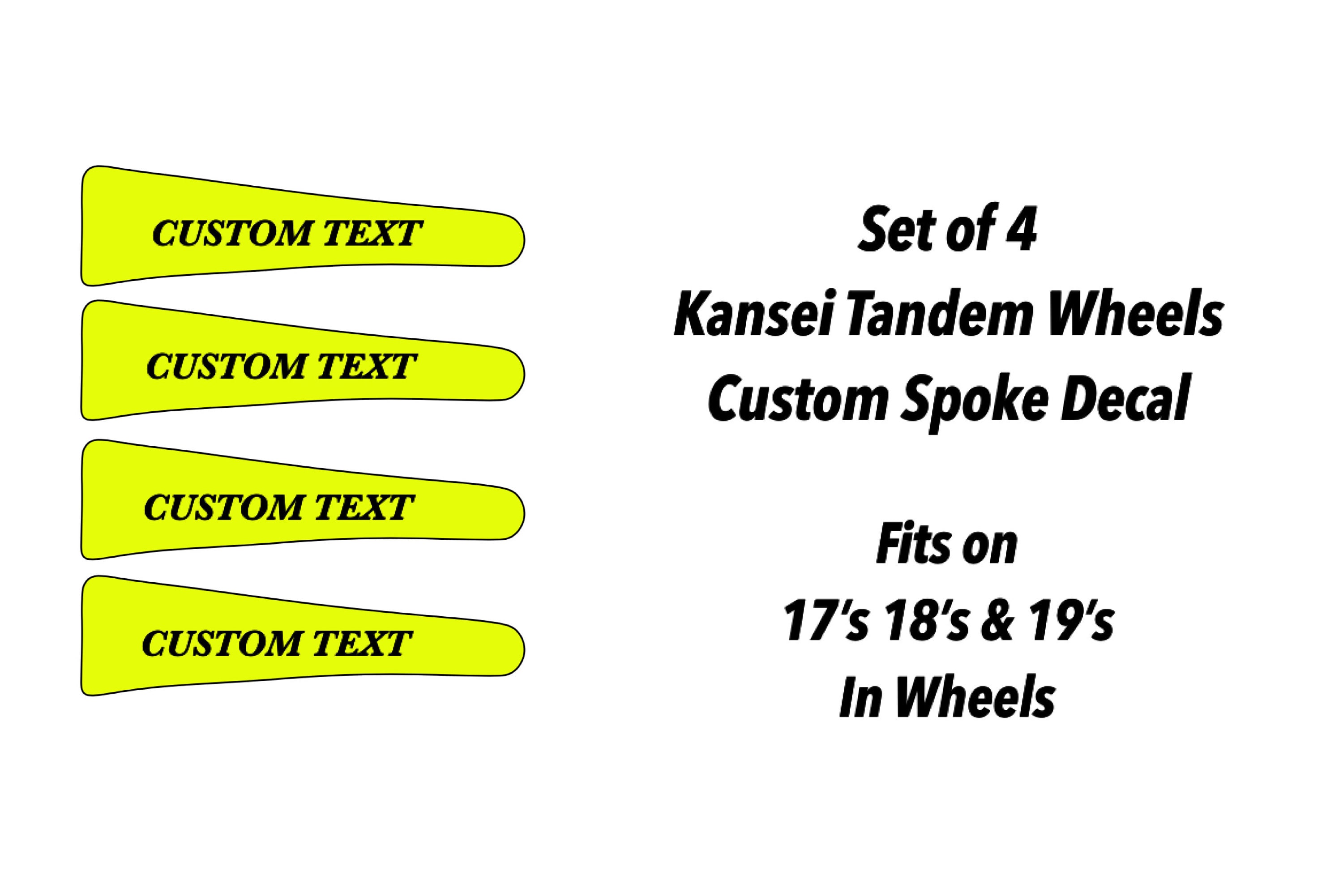 Customized Kansei Tandem Wheel Spoke Decal - Etsy