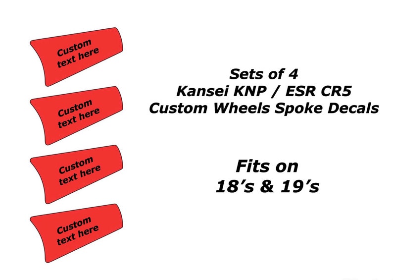Customized Kansei KNP , ESR CR5 Wheel Spoke Decal - Etsy
