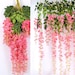 12 Pack Artificial Wisteria Hanging Flowers Fake Wisteria Vines Silk ...