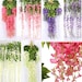 12 Pack Artificial Wisteria Hanging Flowers Fake Wisteria Vines Silk ...