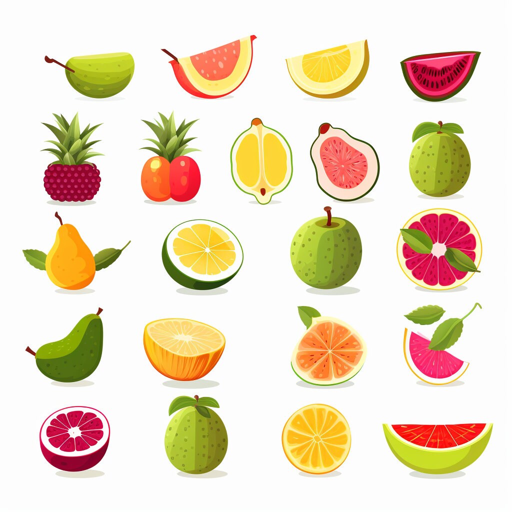 Tropical Paradise Clip Art Pack - Palm Trees, Exotic Fruits, Sunglasses ...
