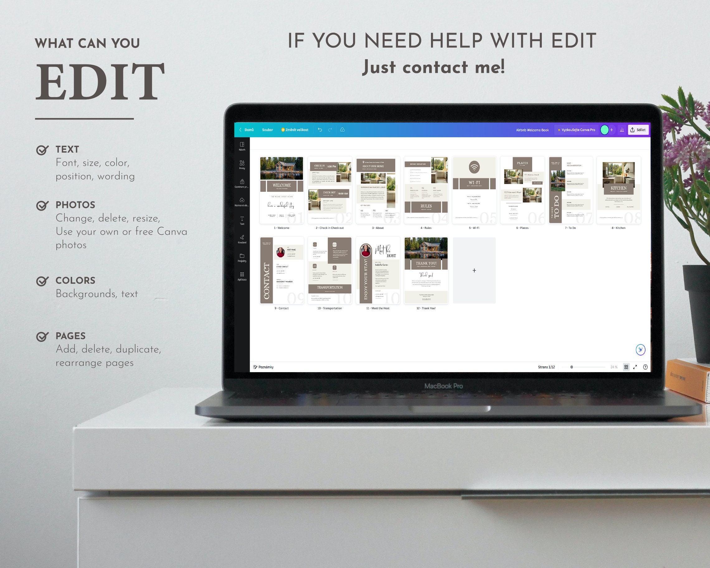 Property Welcome Book Template, Guest Book, Modern House Book, Vacation ...