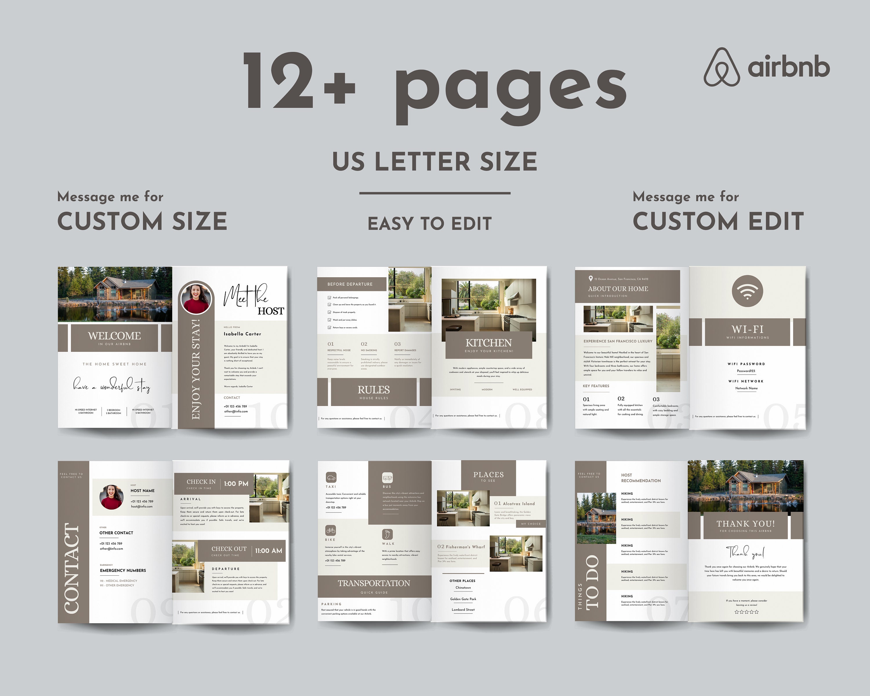 Property Welcome Book Template, Guest Book, Modern House Book, Vacation ...