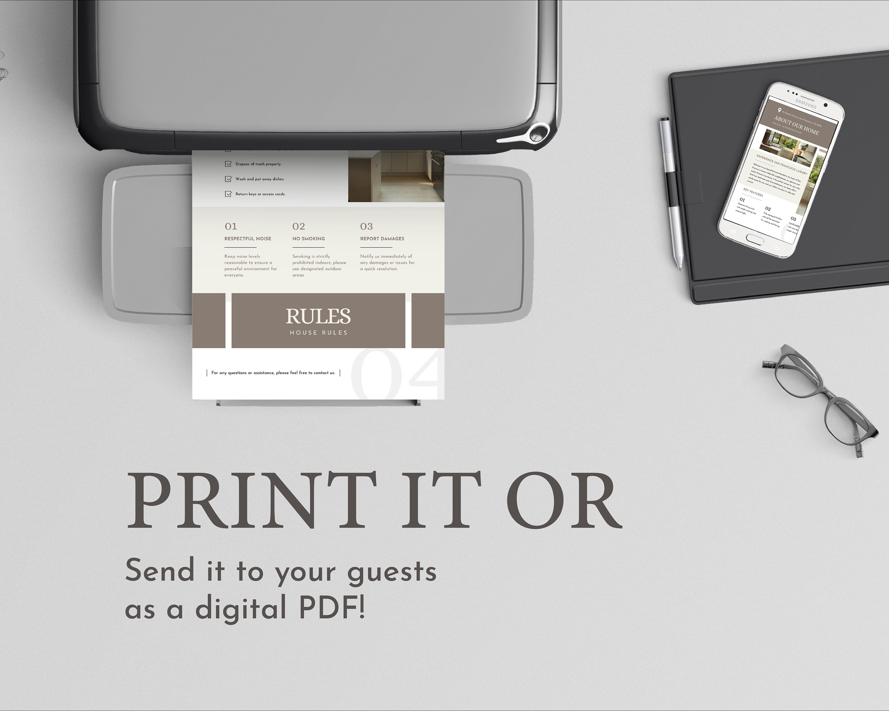 Property Welcome Book Template, Guest Book, Modern House Book, Vacation ...