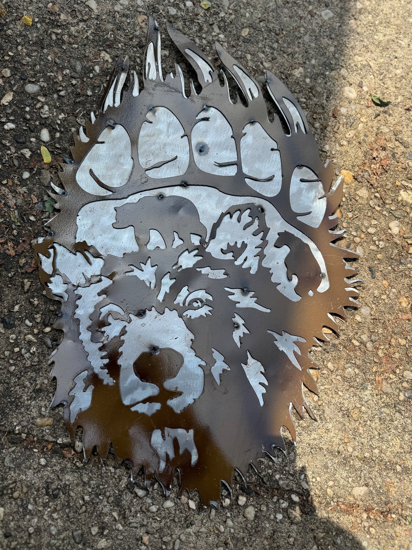 Distressed Multi Metal Bear Paw Sign - Etsy