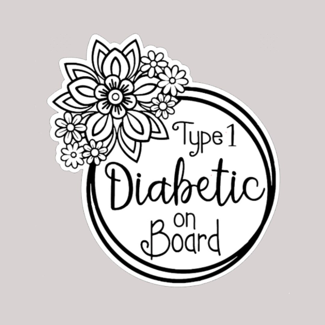 Type One Diabetic on Board Funny Diabetic Blood Sugar Decal Sticker - Etsy