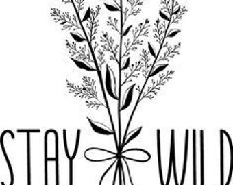 Stay Wild Wildflower Vinyl Decal | Wildflower Decal | Stay Wild Sticker ...