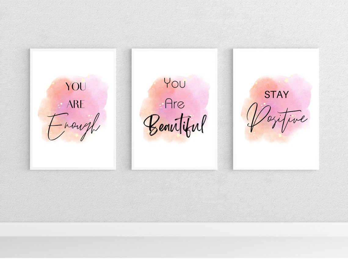 Printable empowering Affirmations Word Quotes Wall Art, Inspirational ...
