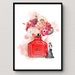 Ruby Red floral Essence: Watercolor Flower Perfume Bottle Art Print ...