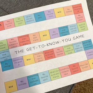 Get to Know You Game Printable - Play Therapy - Child Therapy ...