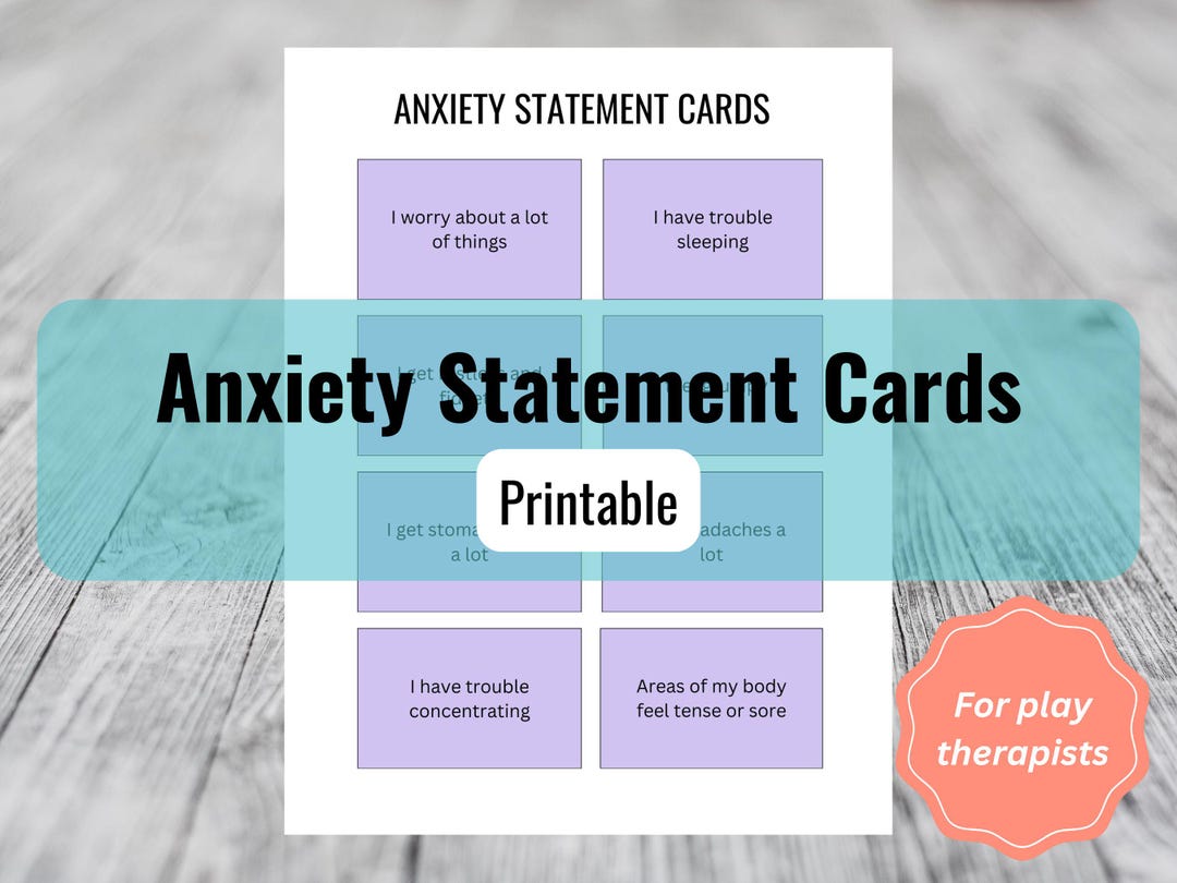 Anxiety Statement Cards - Printable - Child Therapy - Play Therapy - Etsy