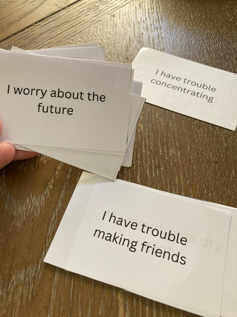 Anxiety Statement Cards - Printable - Child Therapy - Play Therapy - Etsy