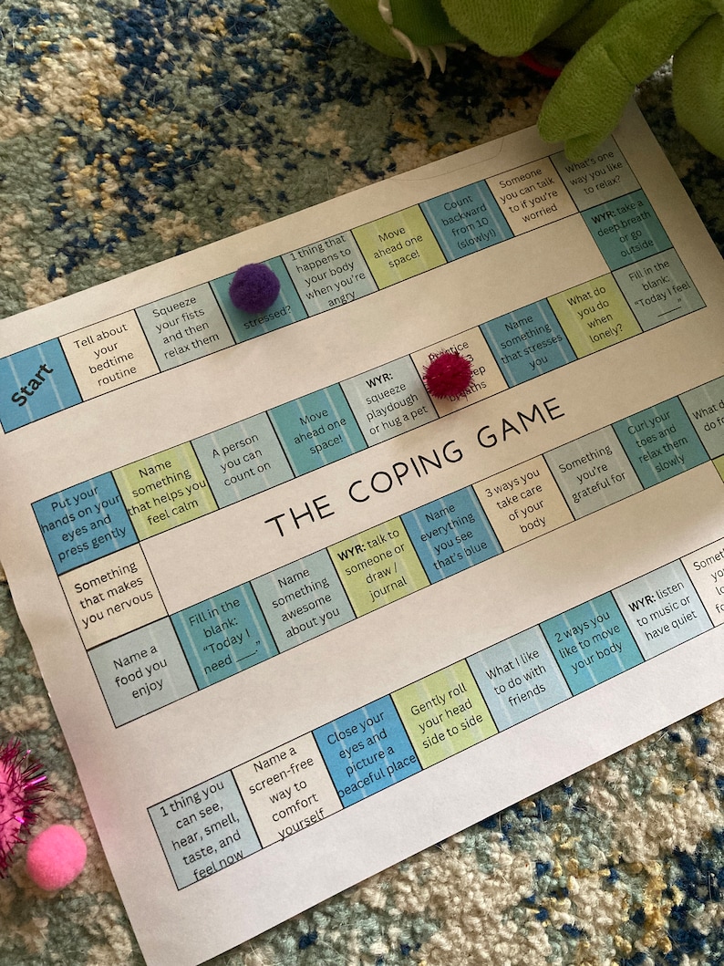 Coping Game Printable - Play Therapy - Child Therapy - Counseling ...