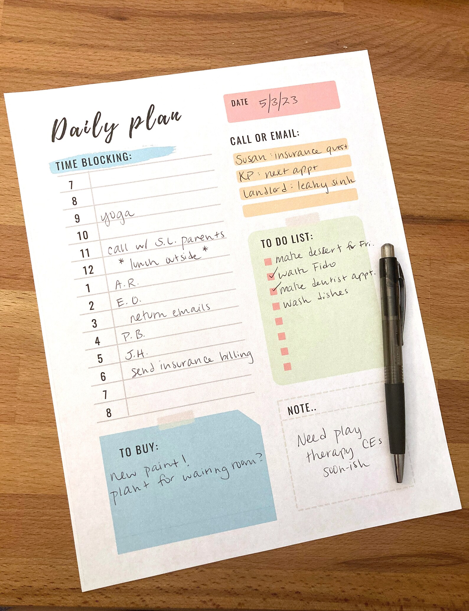 Daily Plan Printable to Do List Schedule Organize Your Day - Etsy