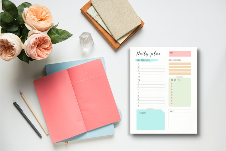 Daily Plan Printable to Do List Schedule Organize Your Day - Etsy