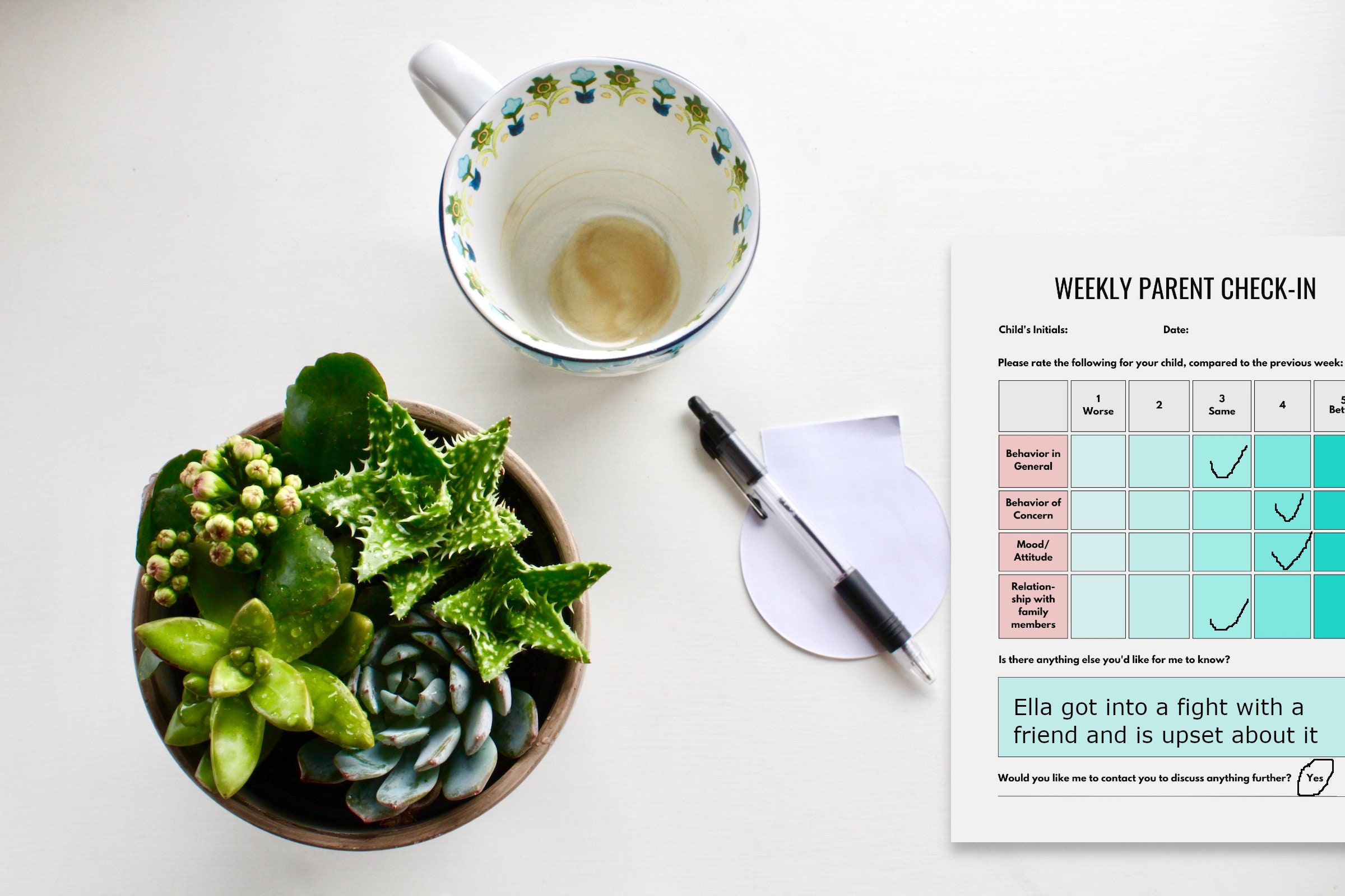 Weekly Parent Check-in - Play Therapy - Child Therapy - Parent Report ...