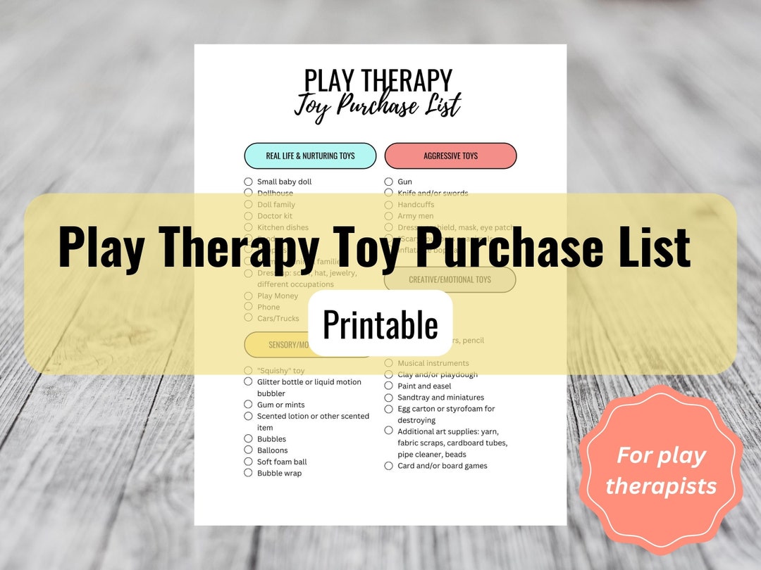 Play Therapy Toy Purchase List - Child Therapy - Checklist - Play ...
