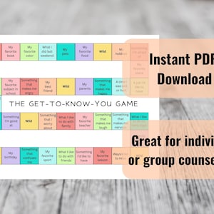 Get to Know You Game Printable - Play Therapy - Child Therapy ...