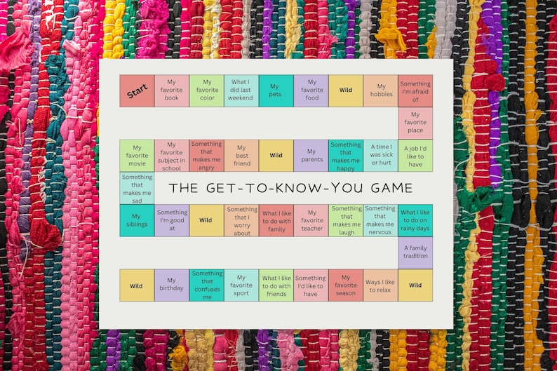 Get to Know You Game Printable - Play Therapy - Child Therapy ...