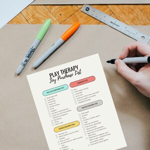 Play Therapy Toy Purchase List - Child Therapy - Checklist - Play ...