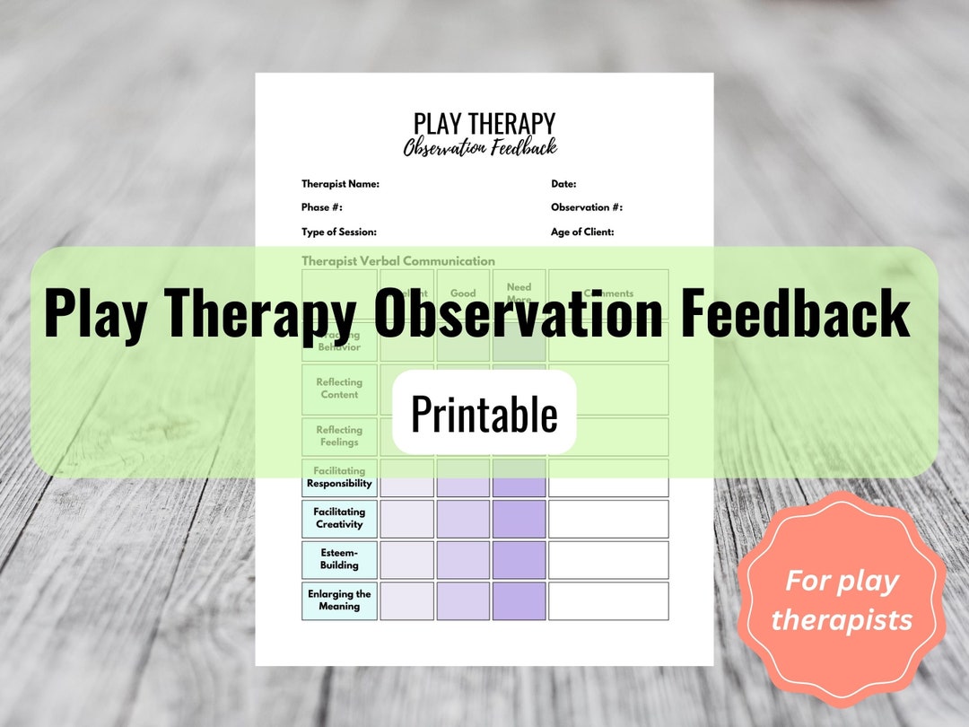 Play Therapy Supervision Observation Form - Play Therapy - Supervision ...