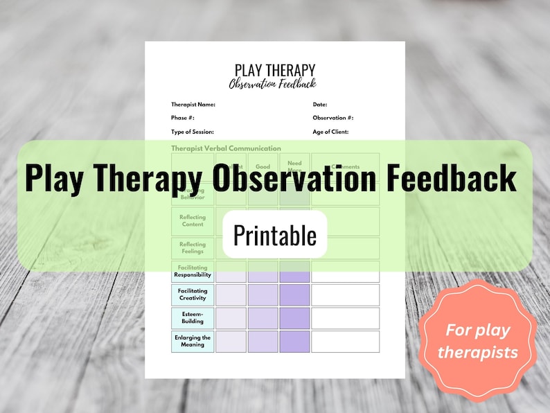 Play Therapy Supervision Observation Form - Play Therapy - Supervision ...