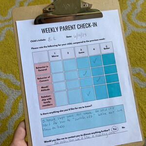 Weekly Parent Check-in - Play Therapy - Child Therapy - Parent Report ...