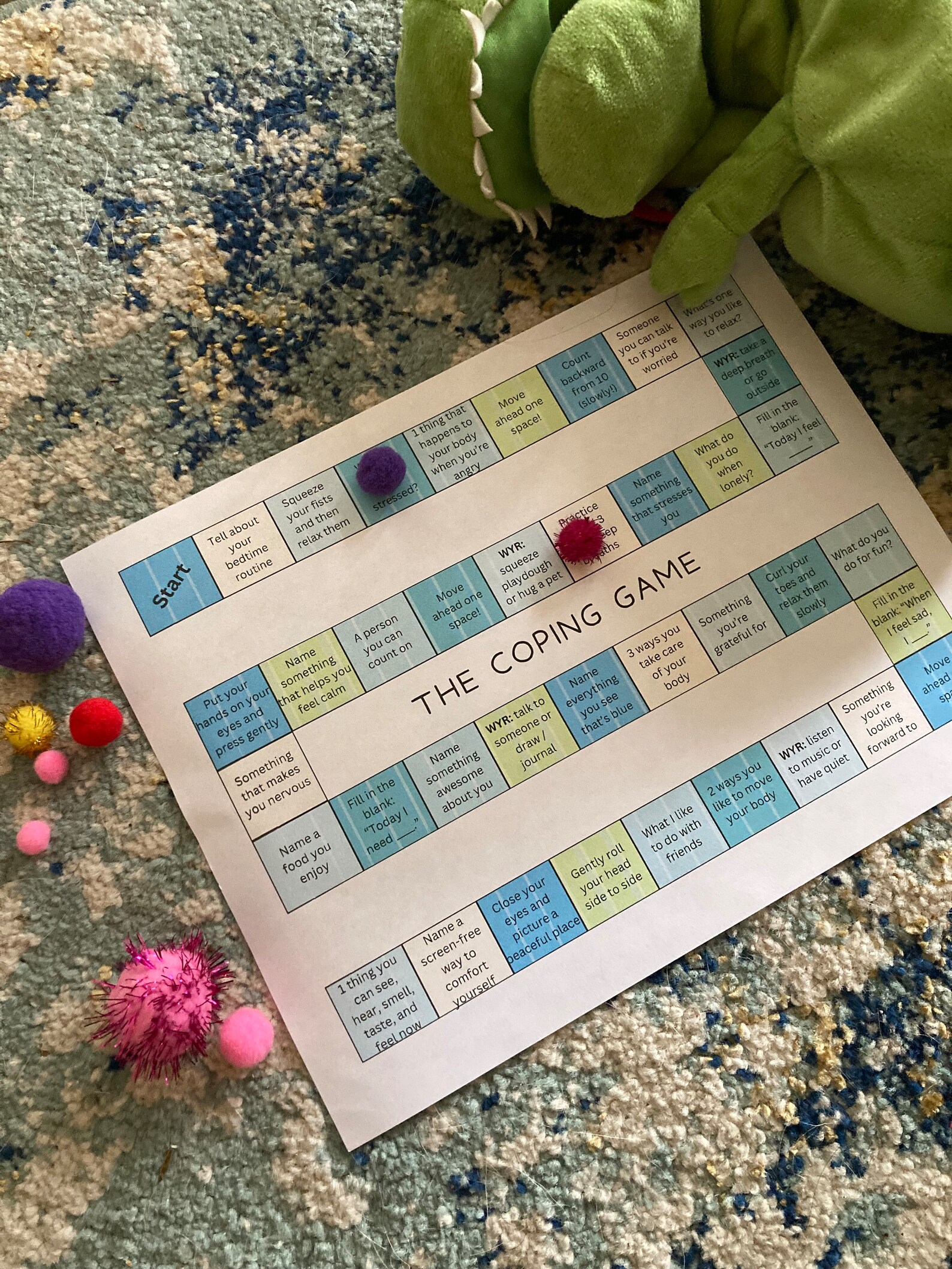 Coping Game Printable - Play Therapy - Child Therapy - Counseling ...