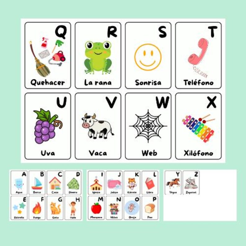 Spanish Alphabet Flash Cards - Printable Learning Tool - Etsy