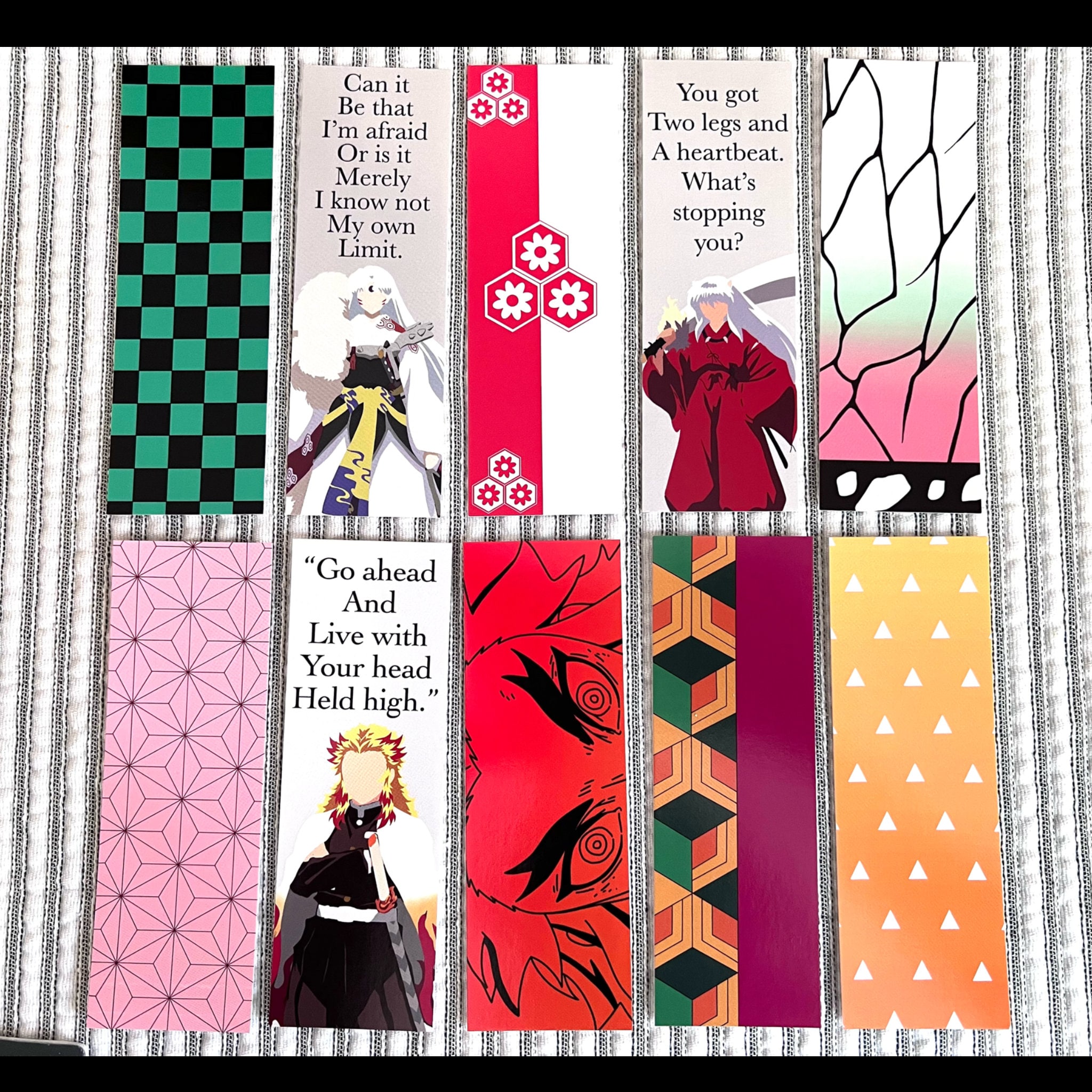 Anime Bookmarks, Glossy Front, Matte Back, Colorful Bookmarks, Durable ...