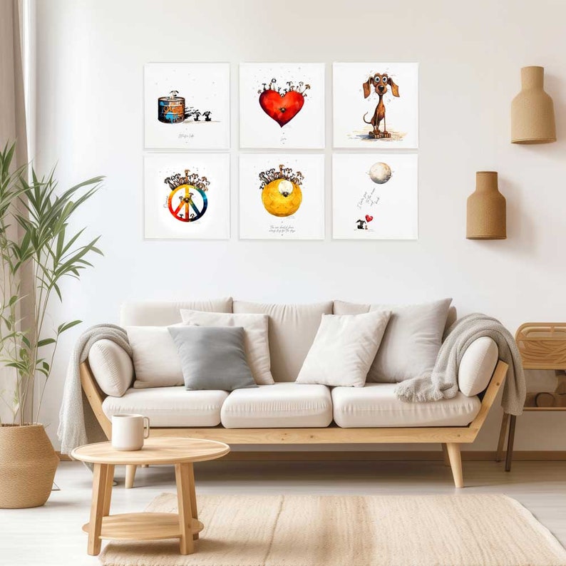 Dogs, Heart, Funny, Witty, Poster, Gift, Digital, Comic, Cartoon - Etsy